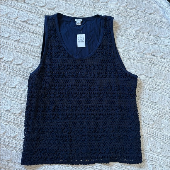J. Crew | Tops | J Crew Navy Crochet Tank Top | Poshmark